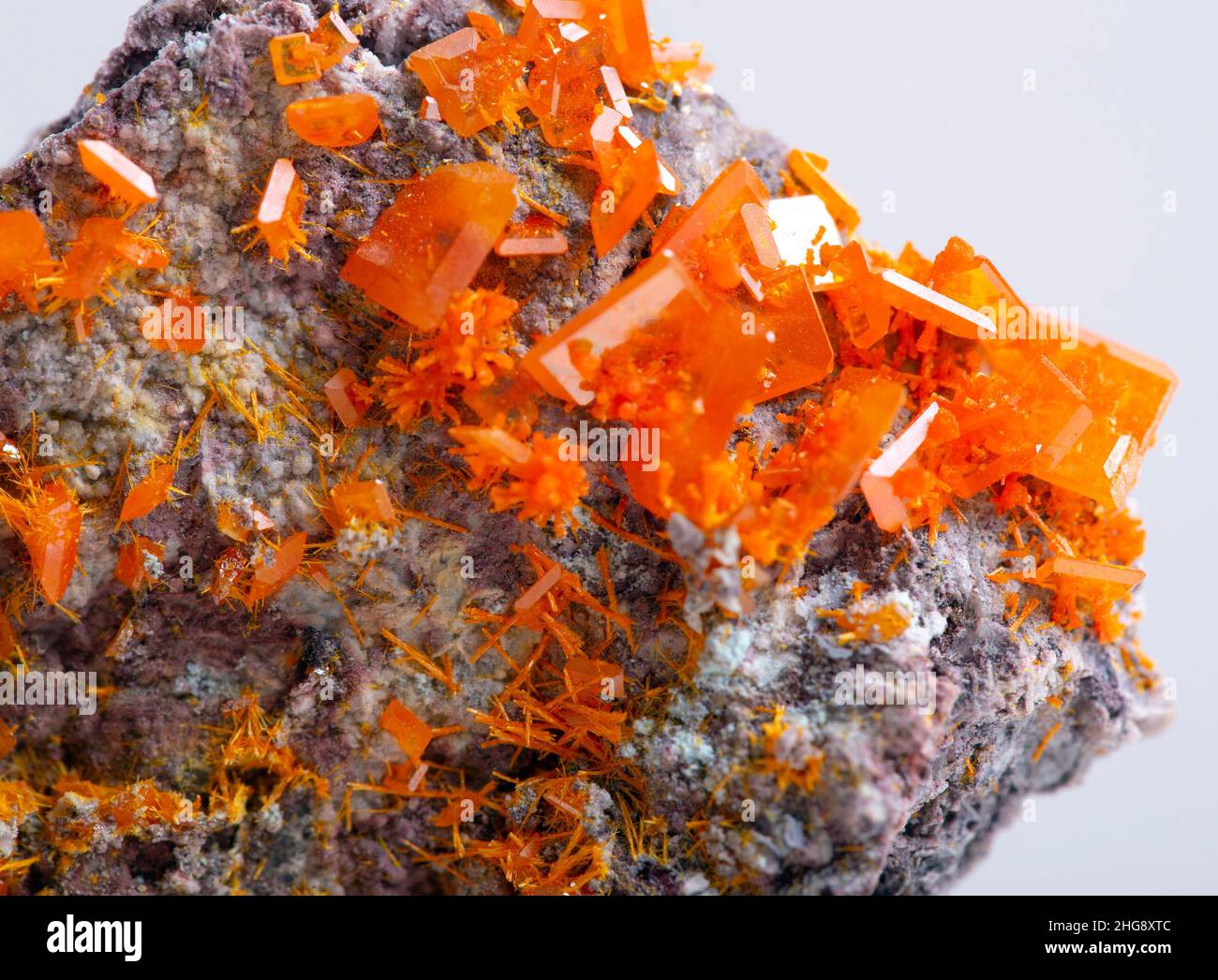 wulfenite mineral specimen stone rock geology gem crystal Stock Photo ...