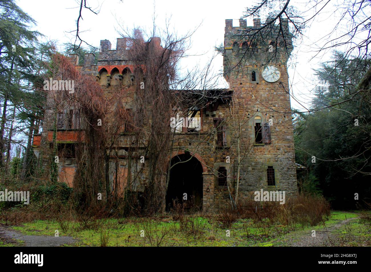 urbex in one abandoned mansion sanatory Stock Photo - Alamy