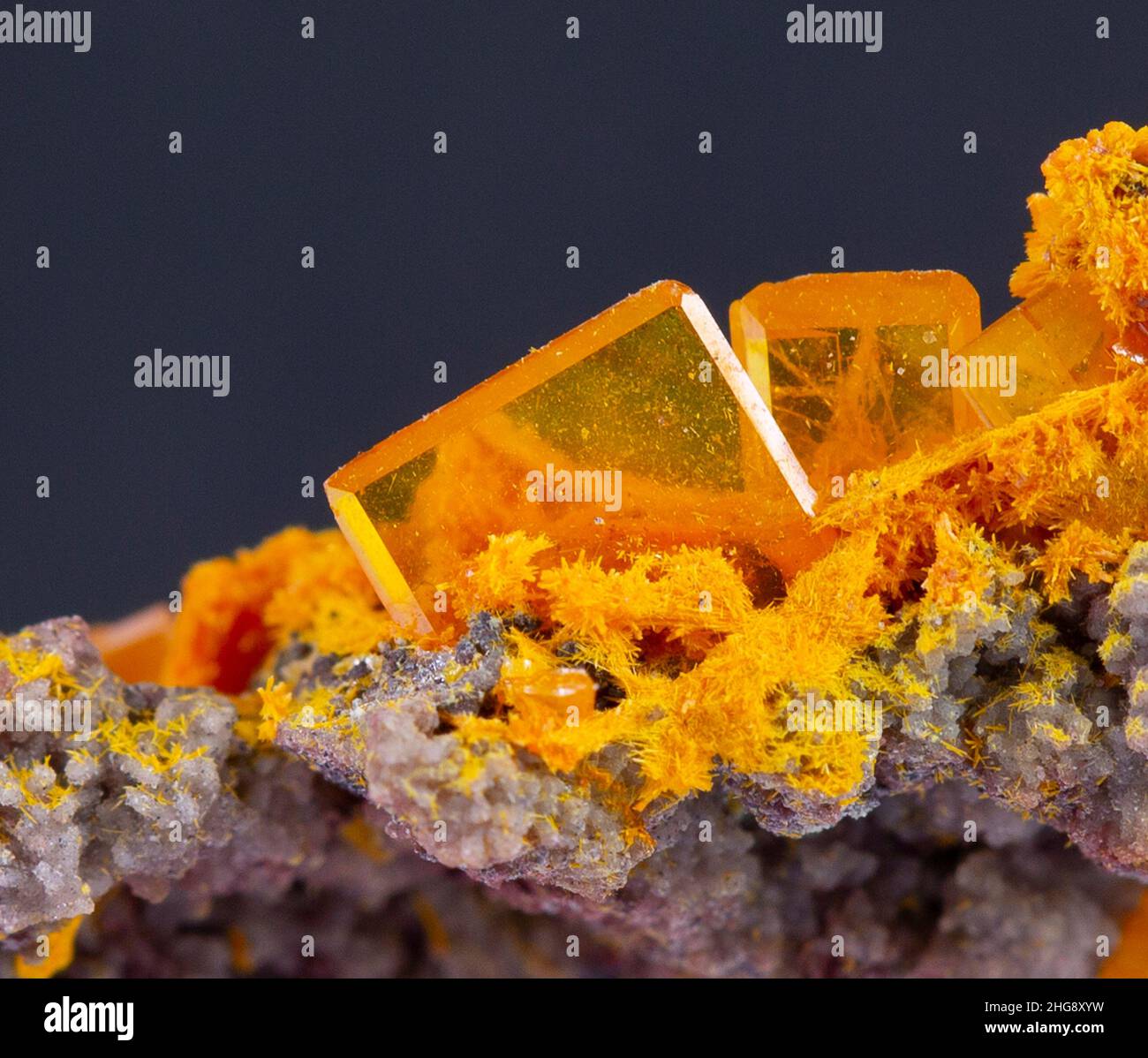 wulfenite mineral specimen stone rock geology gem crystal Stock Photo ...