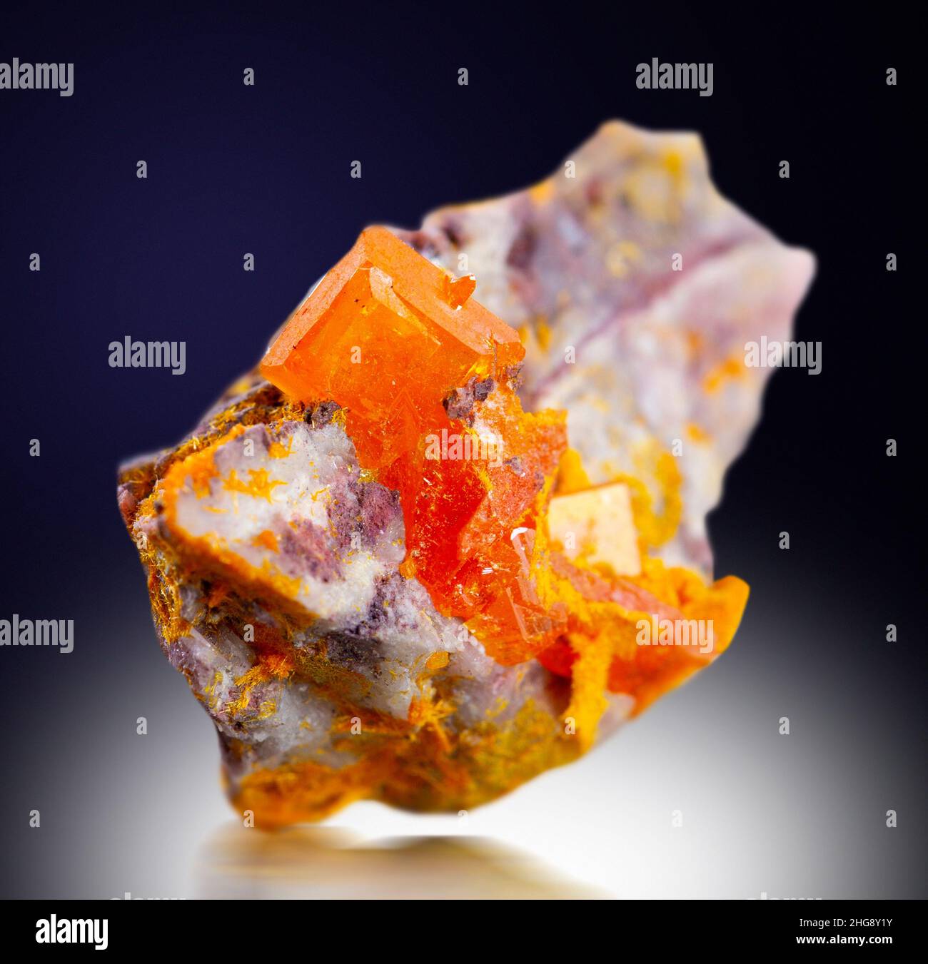 wulfenite mineral specimen stone rock geology gem crystal Stock Photo ...