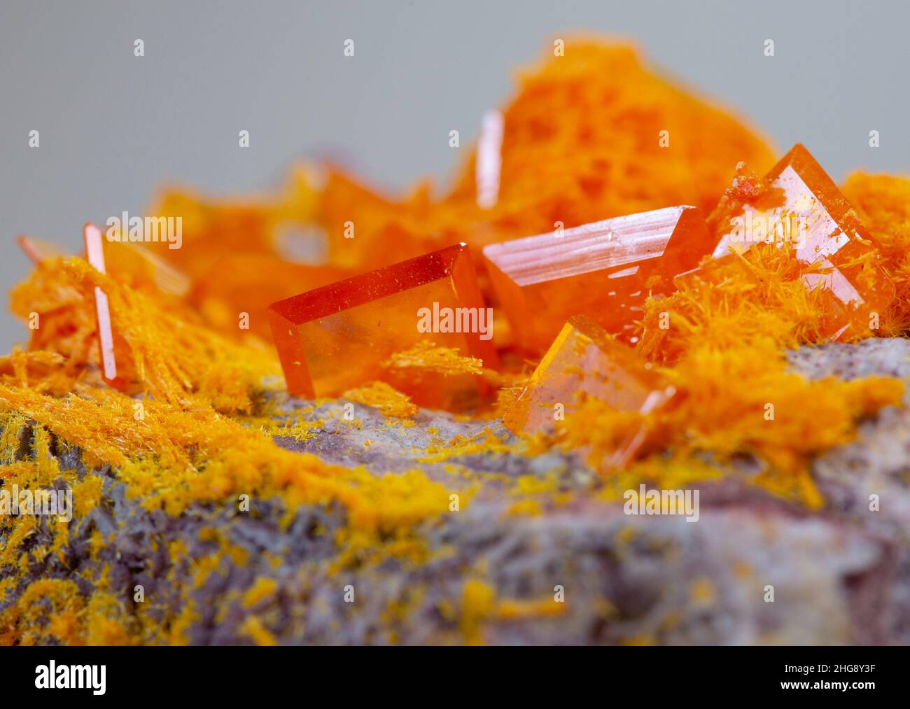 wulfenite mineral specimen stone rock geology gem crystal Stock Photo ...