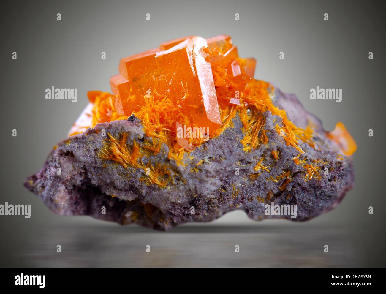 wulfenite mineral specimen stone rock geology gem crystal Stock Photo ...