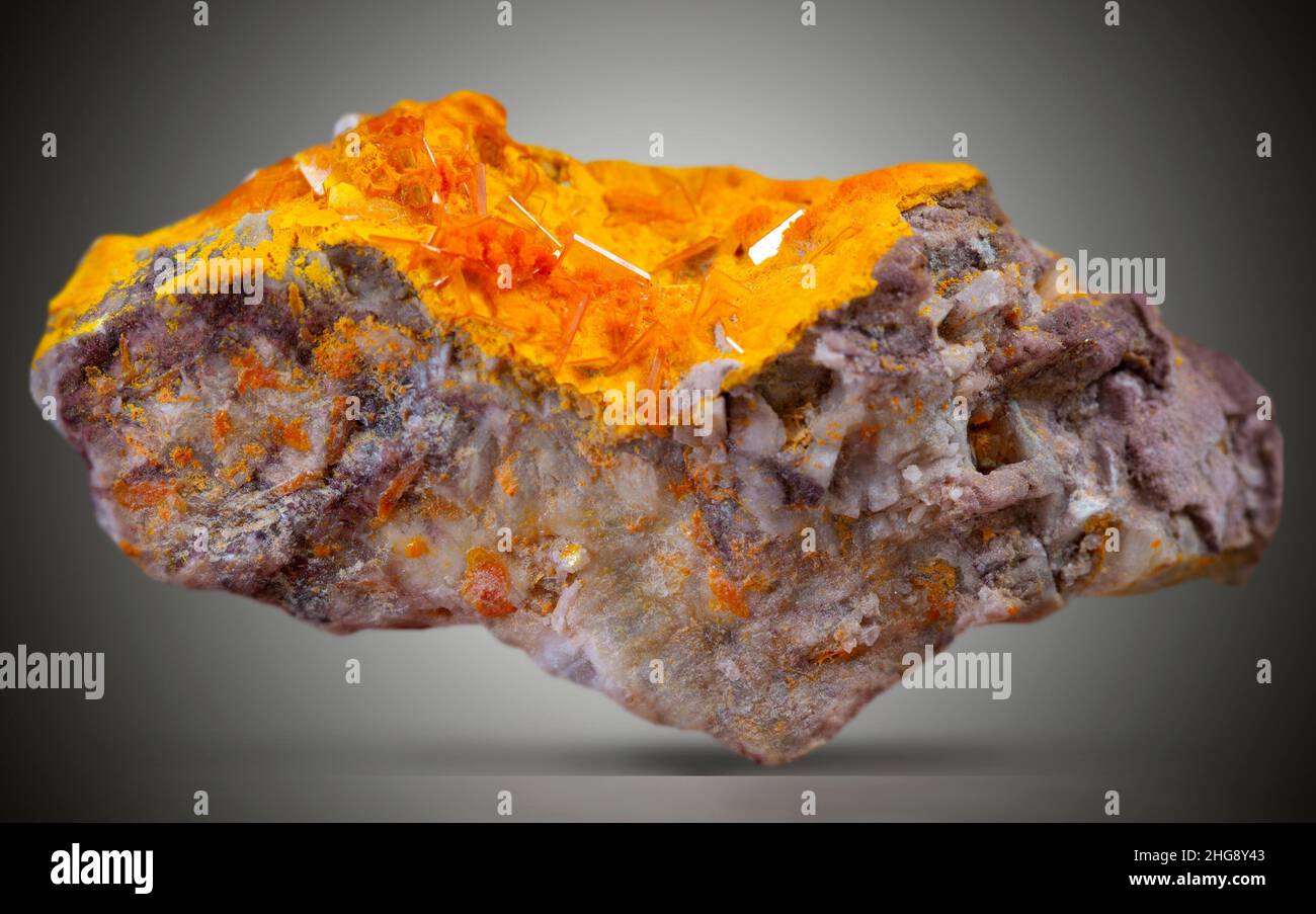 wulfenite mineral specimen stone rock geology gem crystal Stock Photo ...