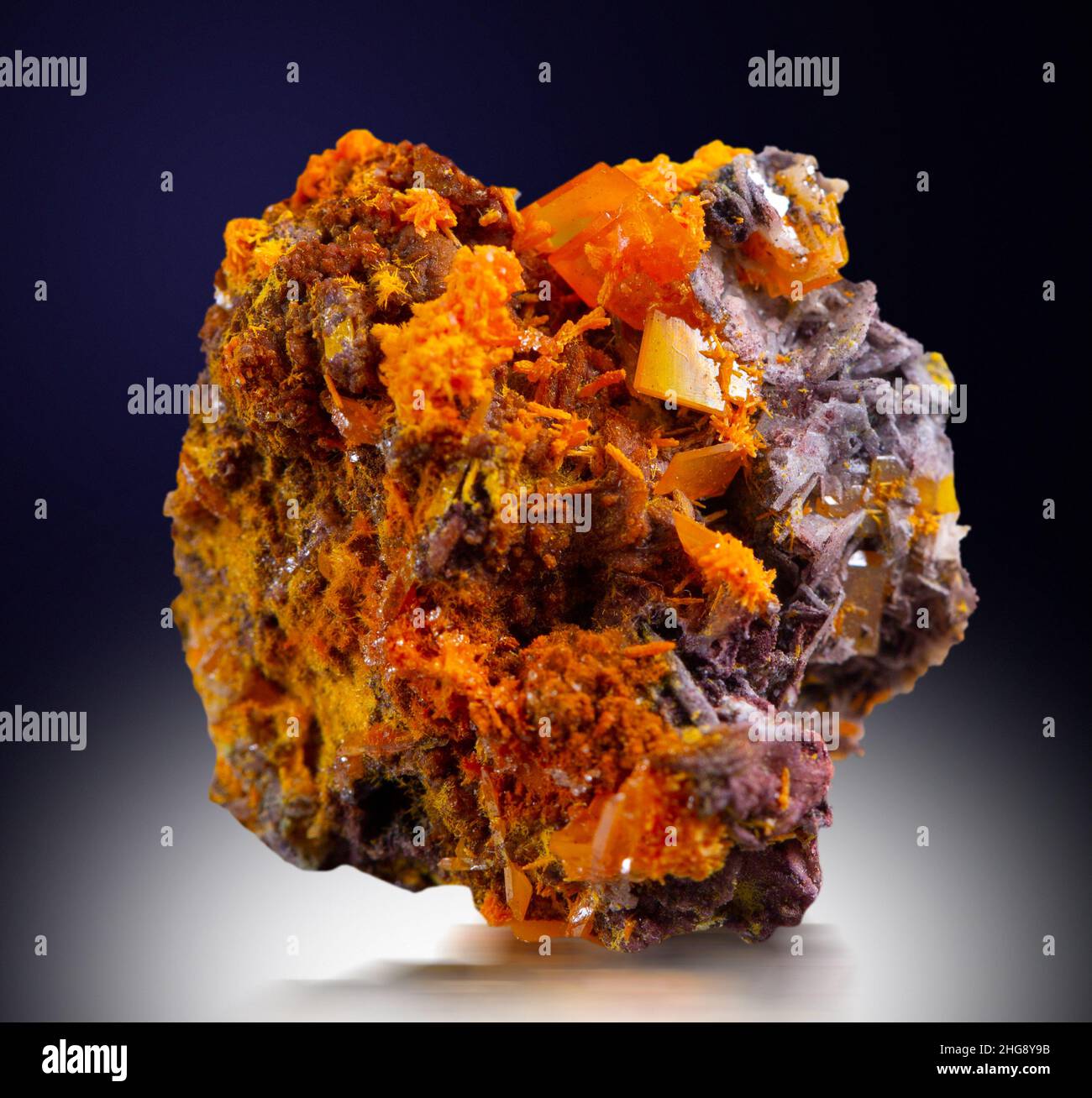 wulfenite mineral specimen stone rock geology gem crystal Stock Photo ...