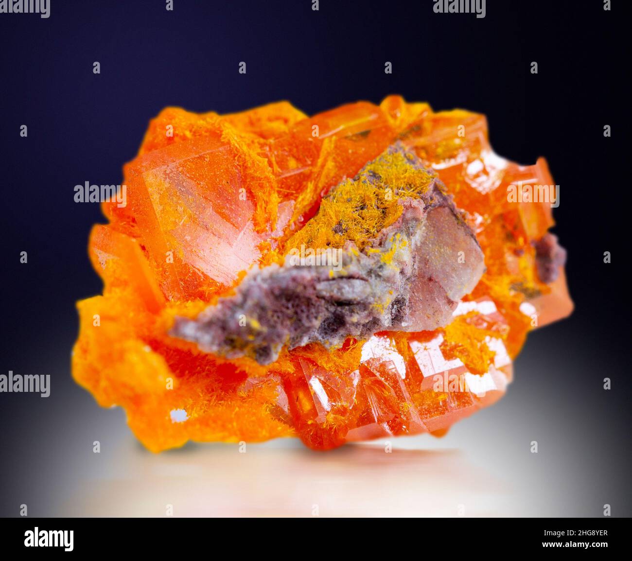 wulfenite mineral specimen stone rock geology gem crystal Stock Photo ...