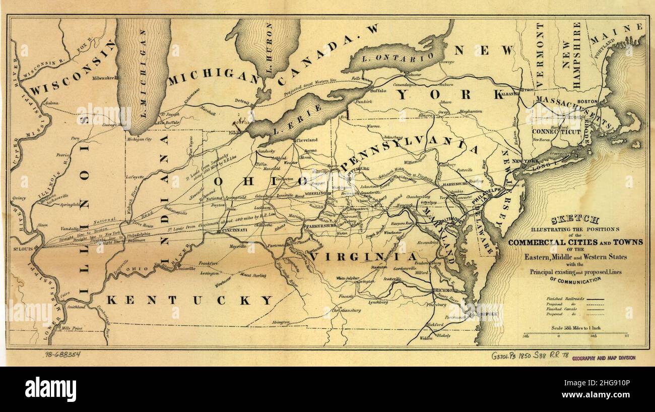 Sketch illustrating the positions of the commercial cities and towns of ...