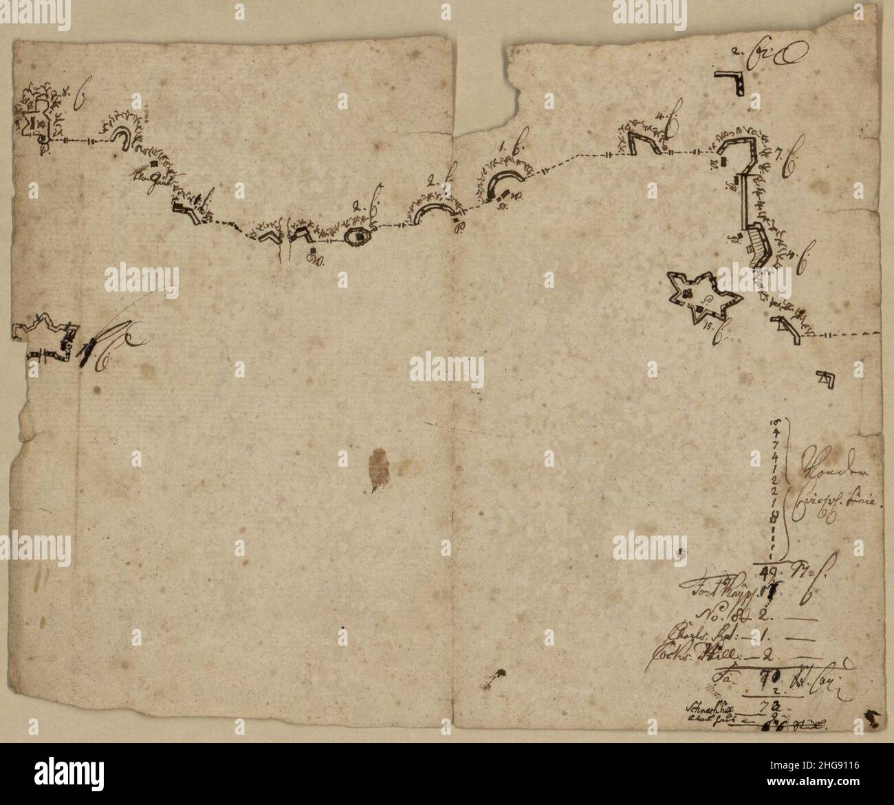 Sketch map of fortifications in the vicinity of Fort Washington ...