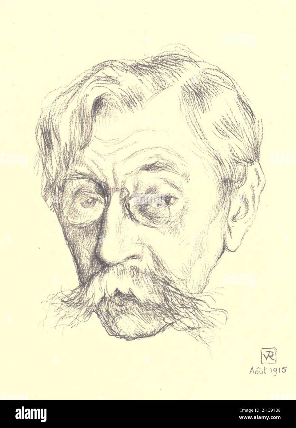 Sketch of Emile Verhaeren in 1915 Stock Photo - Alamy