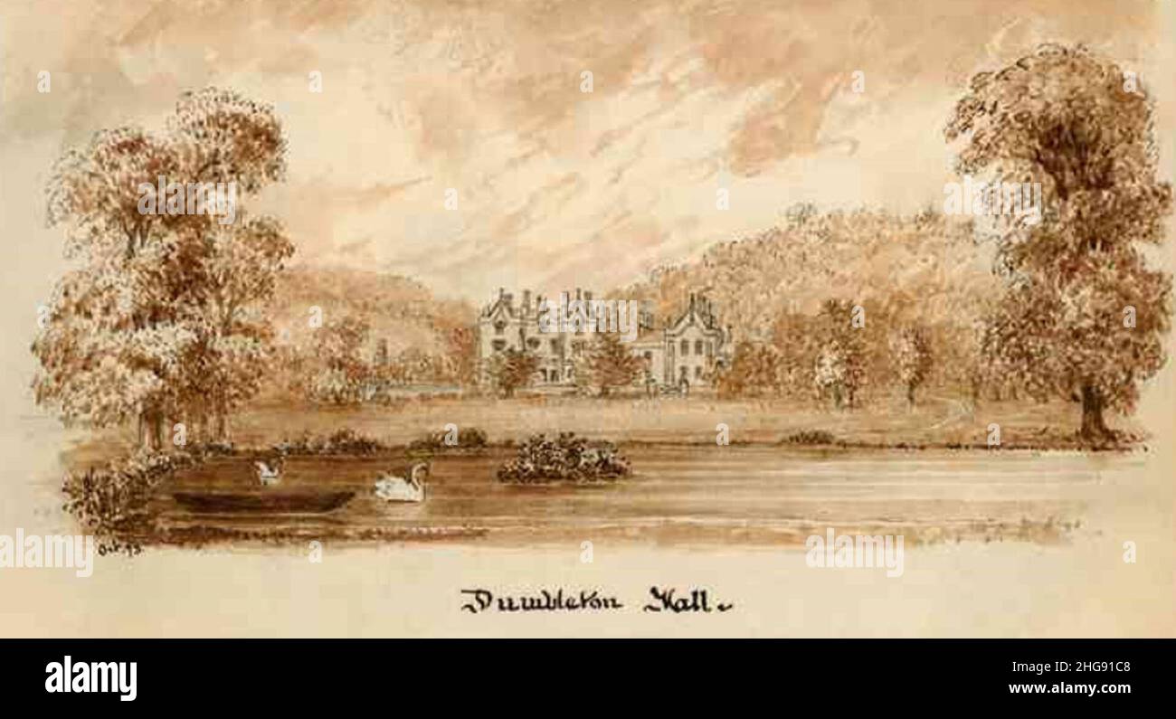 Sketch of Dumbleton Hall Stock Photo - Alamy