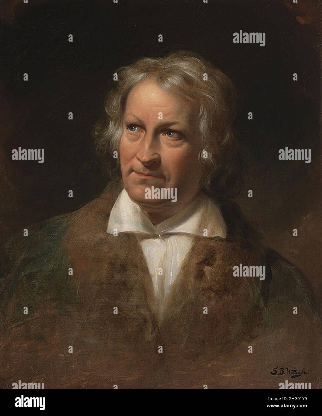 Sketch of the Danish sculptor Bertel Thorvaldsen by Samuel Bell Waugh ...