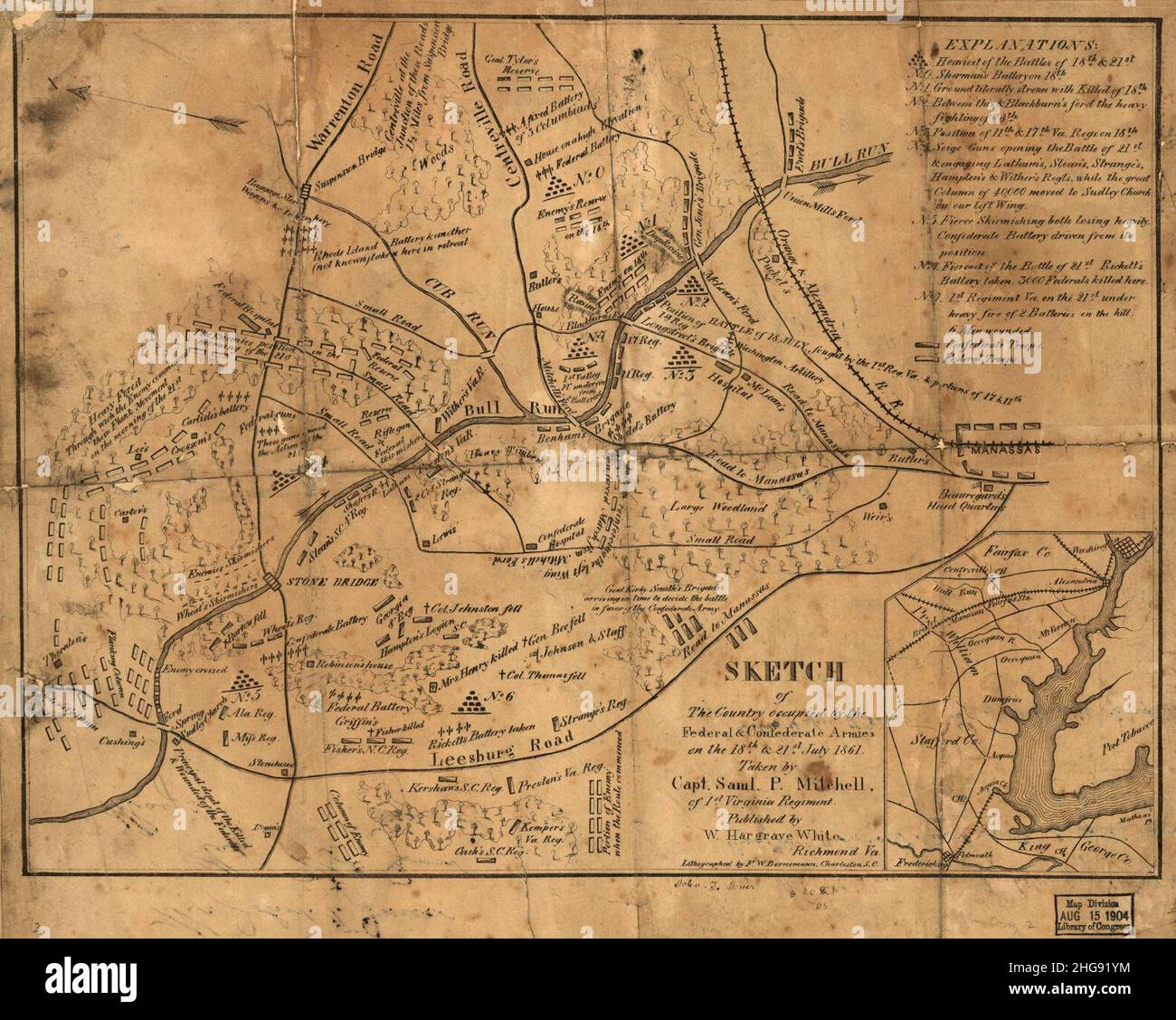 Sketch of the country occupied by the Federal & Confederate Armies on ...