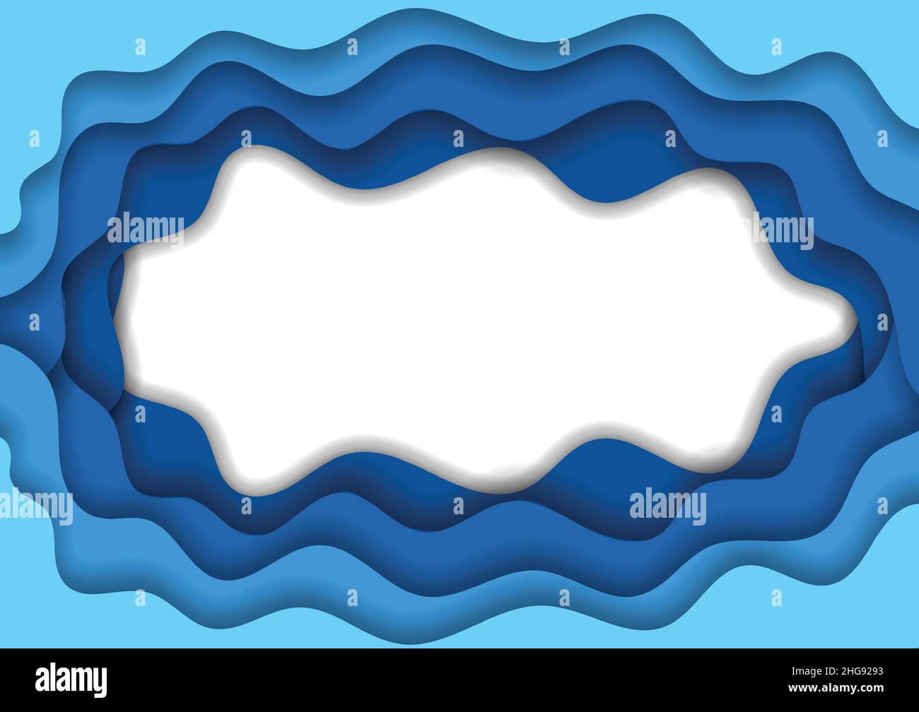 Paper art abstract blue water waves. Origami design template. Vector ...