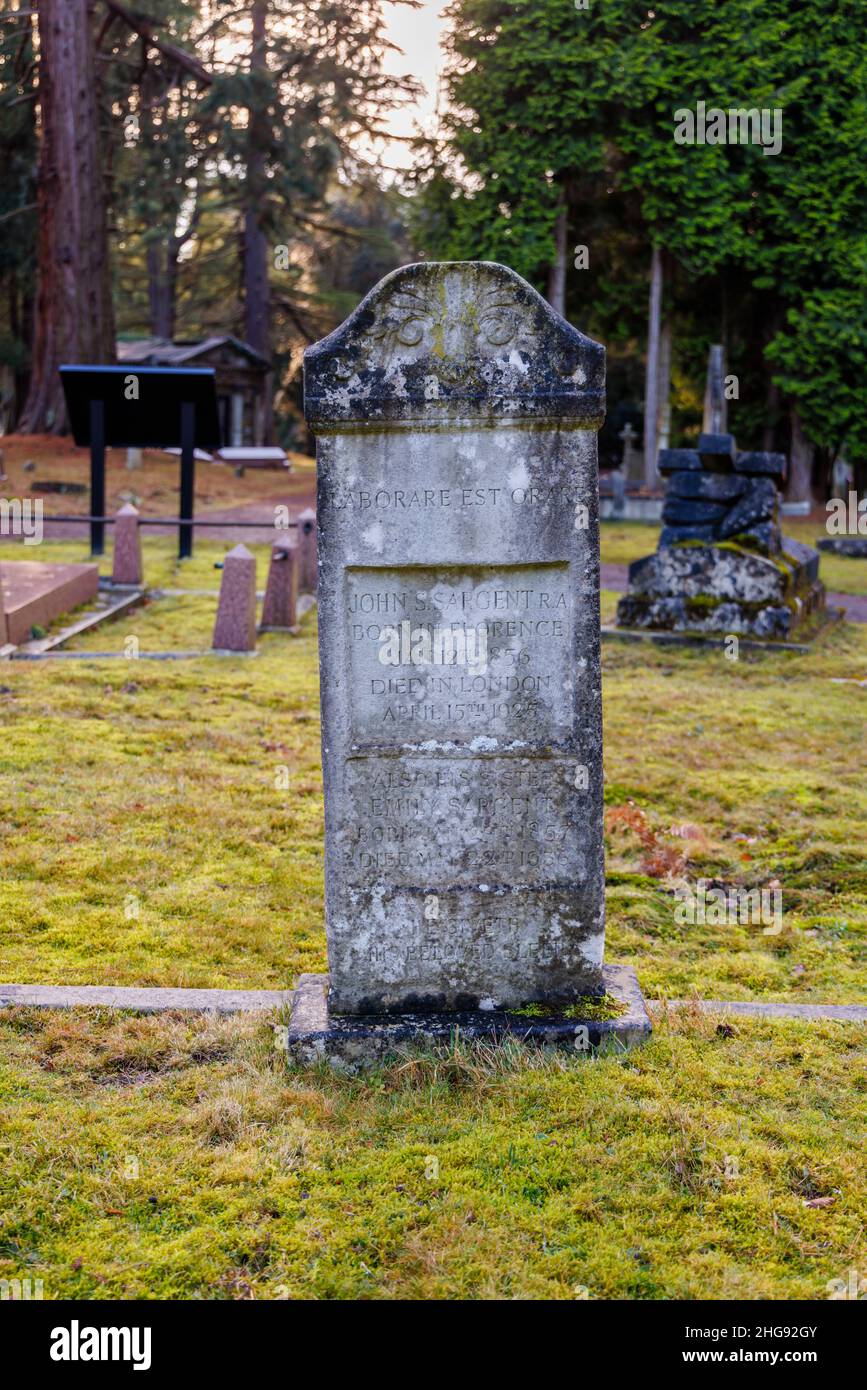 Headstone of John Singer Sargant RA, a notable grave in Brookwood South ...