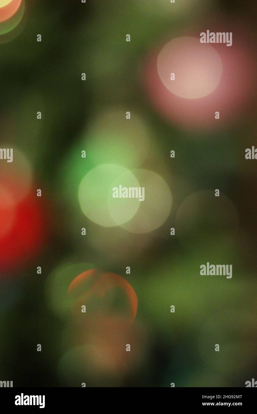 Beautiful colorful bokeh balls bouncing around as city lights Stock ...