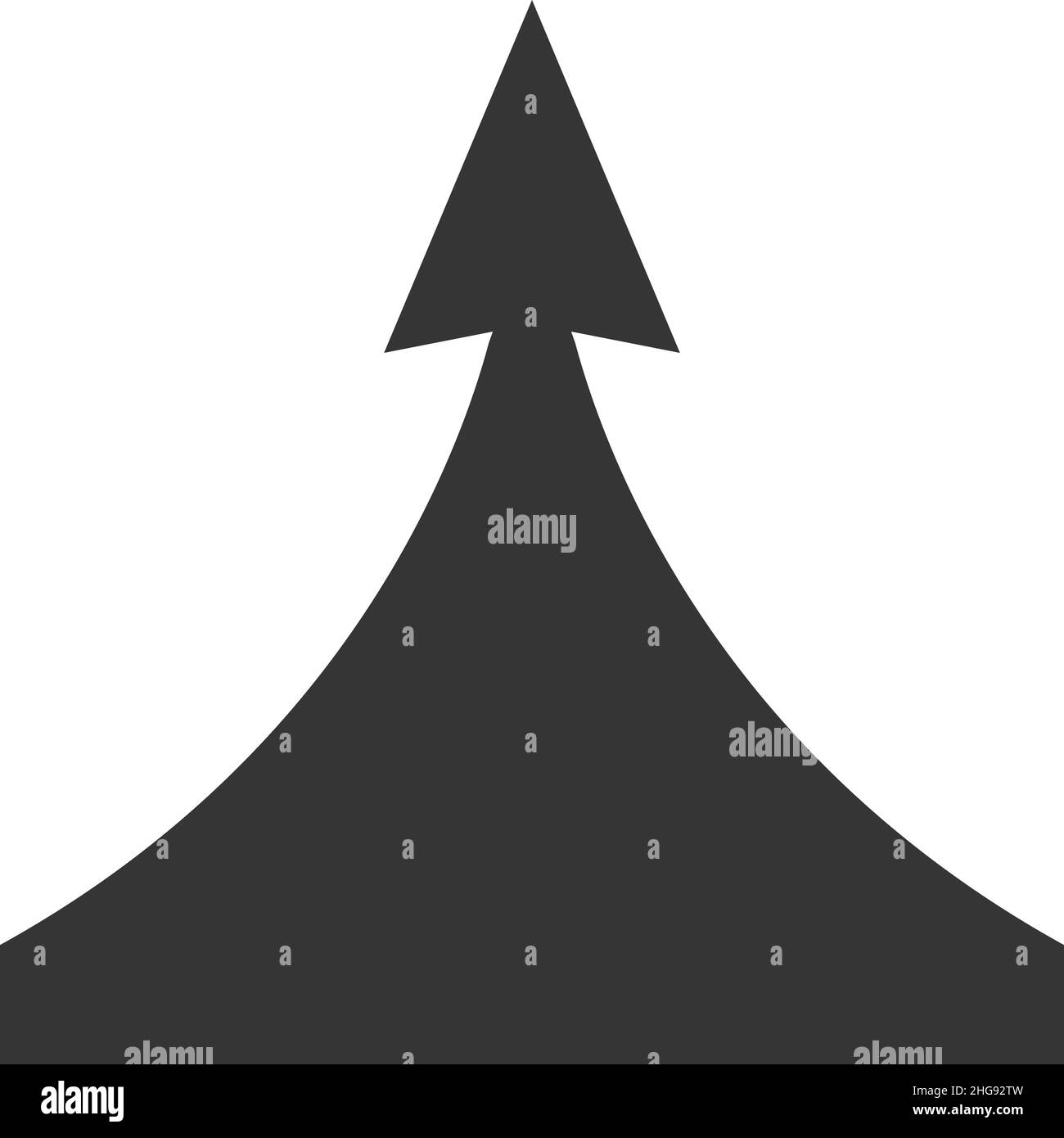 Dark rising arrow on white background, uplift ascent concept Stock ...