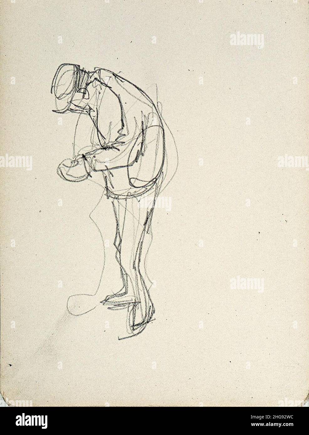 Sketchbook 18, A Man Bending Over by Theo van Doesburg Stock Photo - Alamy