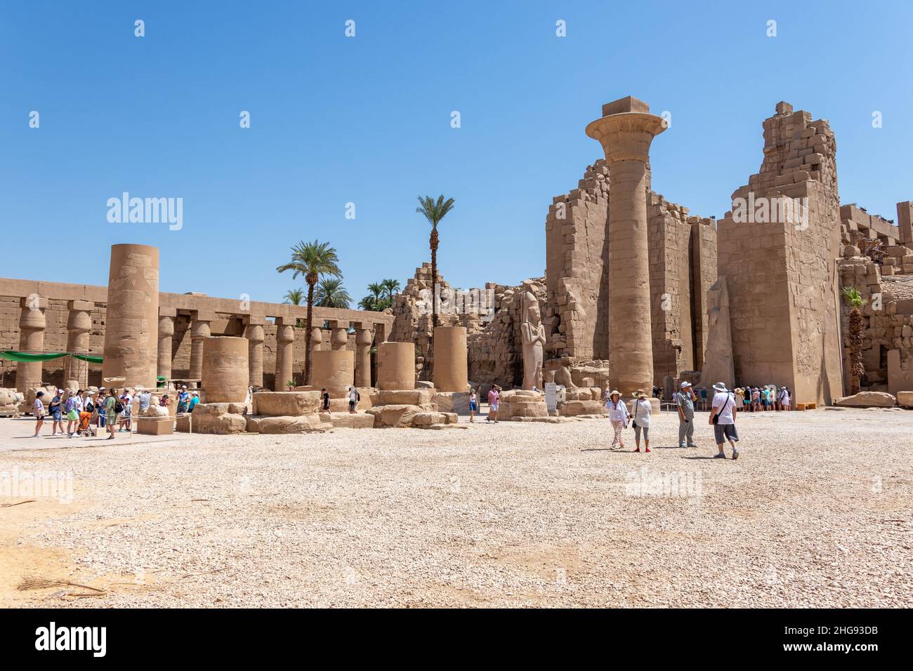Luxor, Egypt - September 21 2021: The Karnak Temple Complex consists of ...