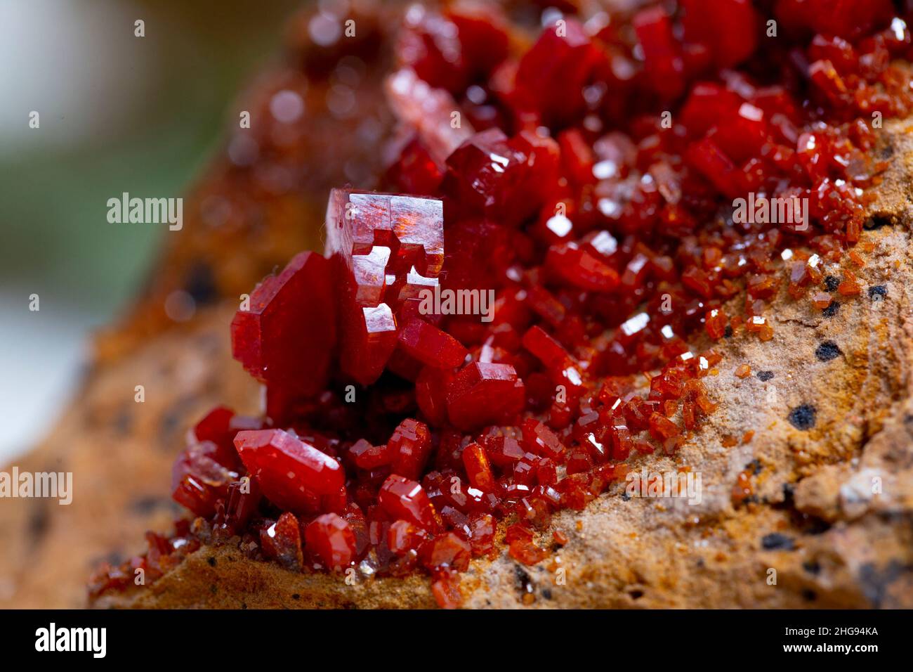 vanadinite, mineral specimen stone rock geology gem crystal Stock Photo ...