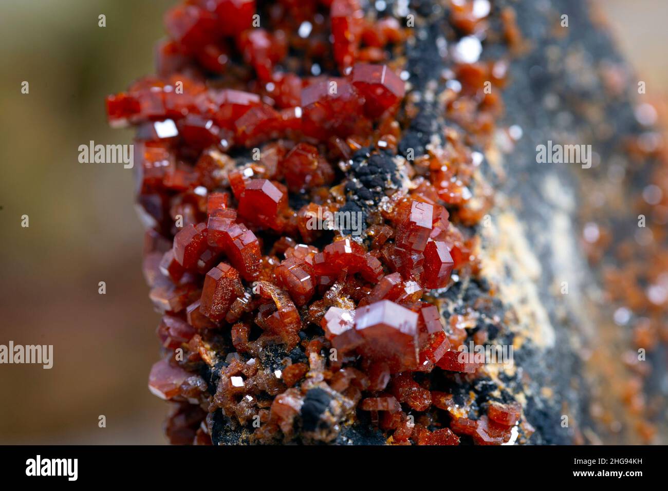 vanadinite, mineral specimen stone rock geology gem crystal Stock Photo ...
