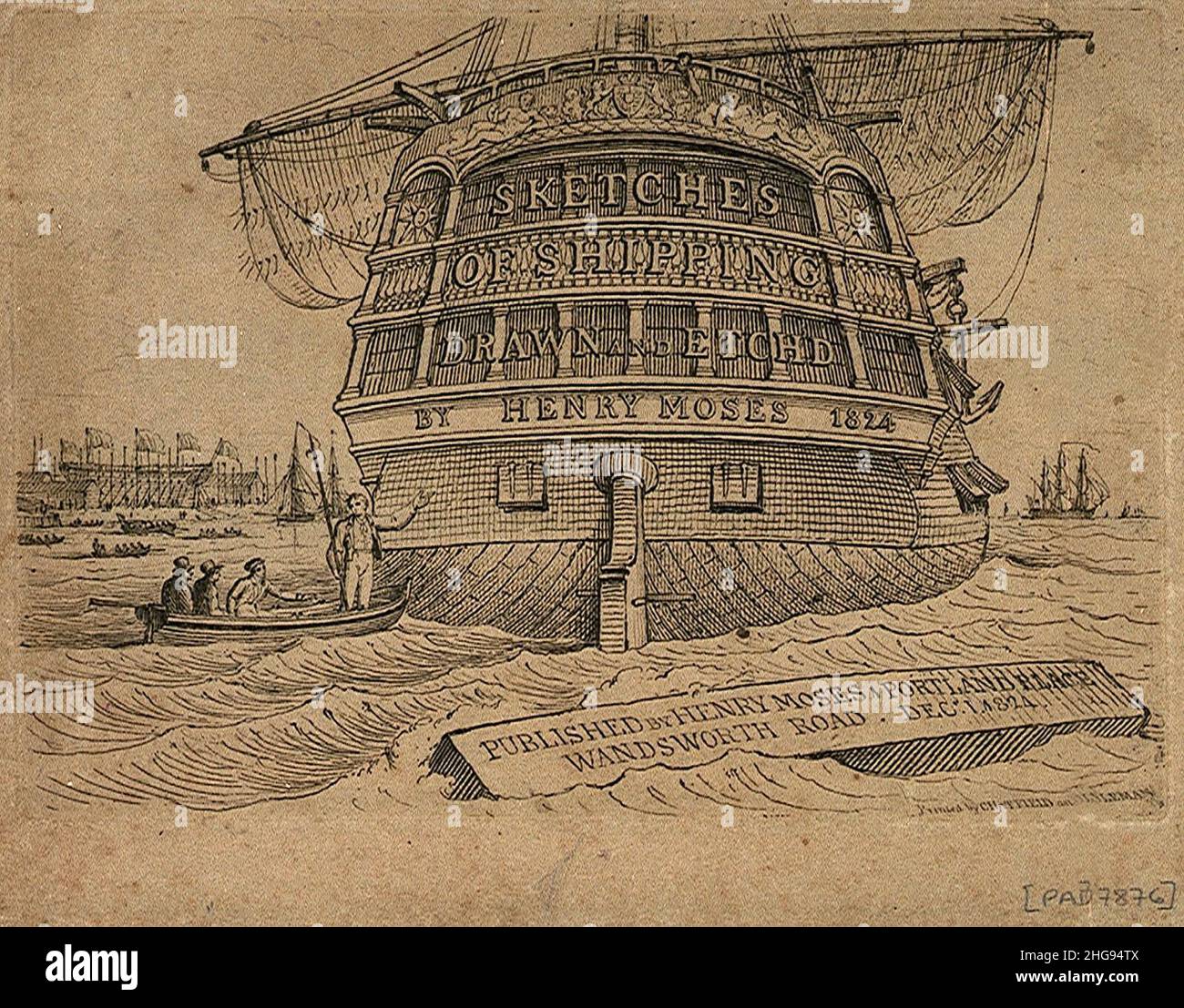 Sketches of Shipping Drawn and Etch'd by Henry Moses, 1824 Stock Photo ...