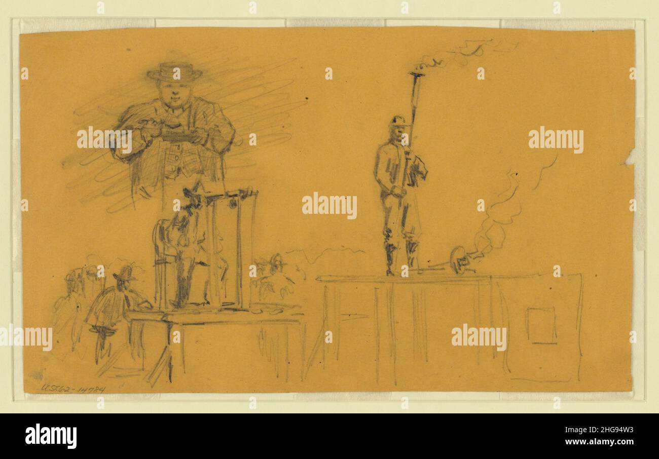 Sketches of the Signal Corps during the American Civil War Stock Photo ...