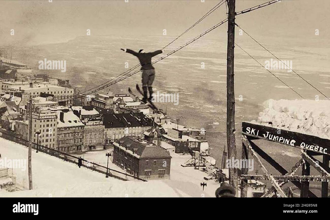 Ski Jumping Quebec - 1920 Stock Photo - Alamy
