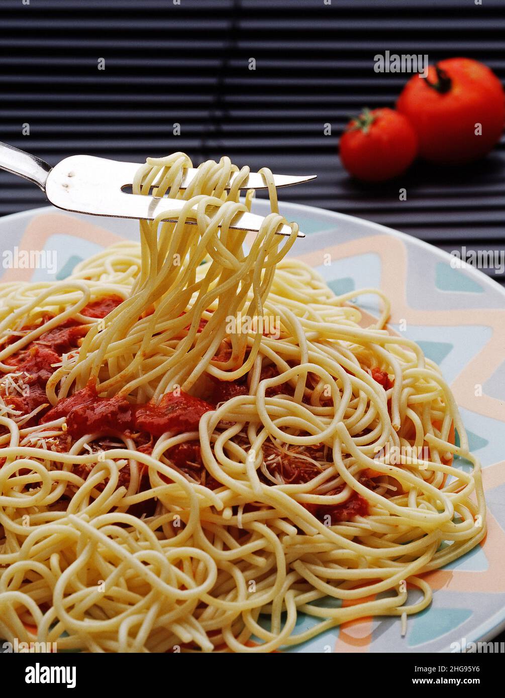 Spaghetti with tomato sauce Stock Photo - Alamy