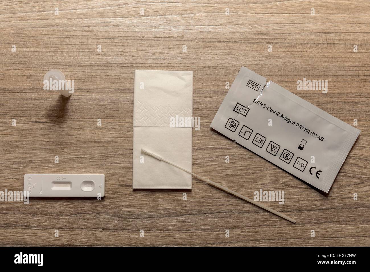 Rapid swab kit for covid flu test Stock Photo - Alamy