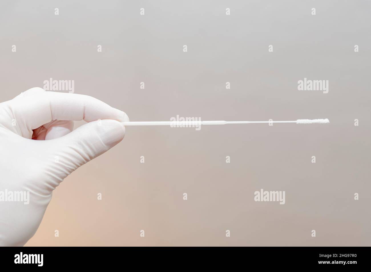 Hand holding quick flu test swab Stock Photo - Alamy