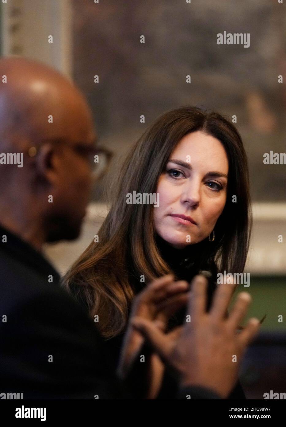 The Duchess of Cambridge listens to former track and field athlete ...