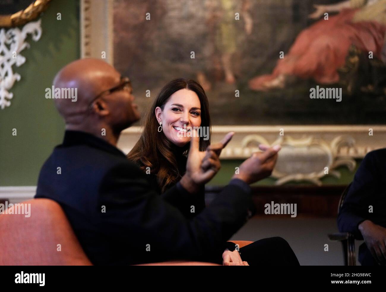 The Duchess of Cambridge listens to former track and field athlete ...