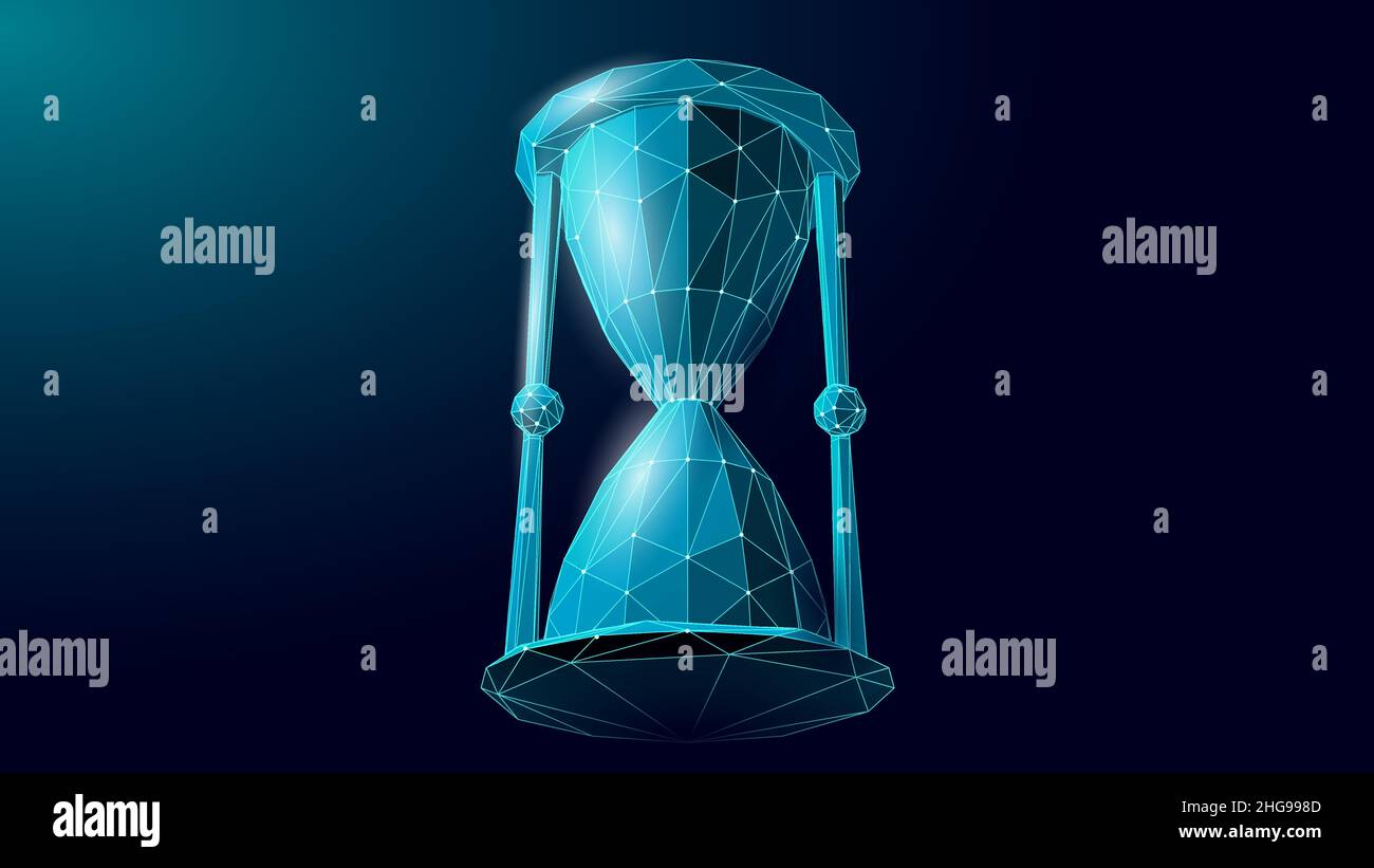 3D Hourglass time flow clock. Business strategy countdown work deadline ...