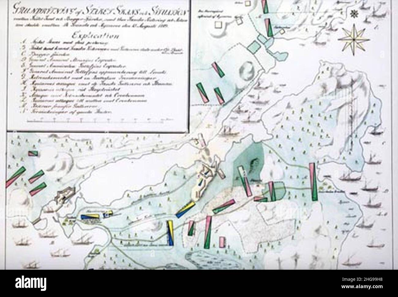 Slaget vid Stäket krigskartan Stock Photo - Alamy