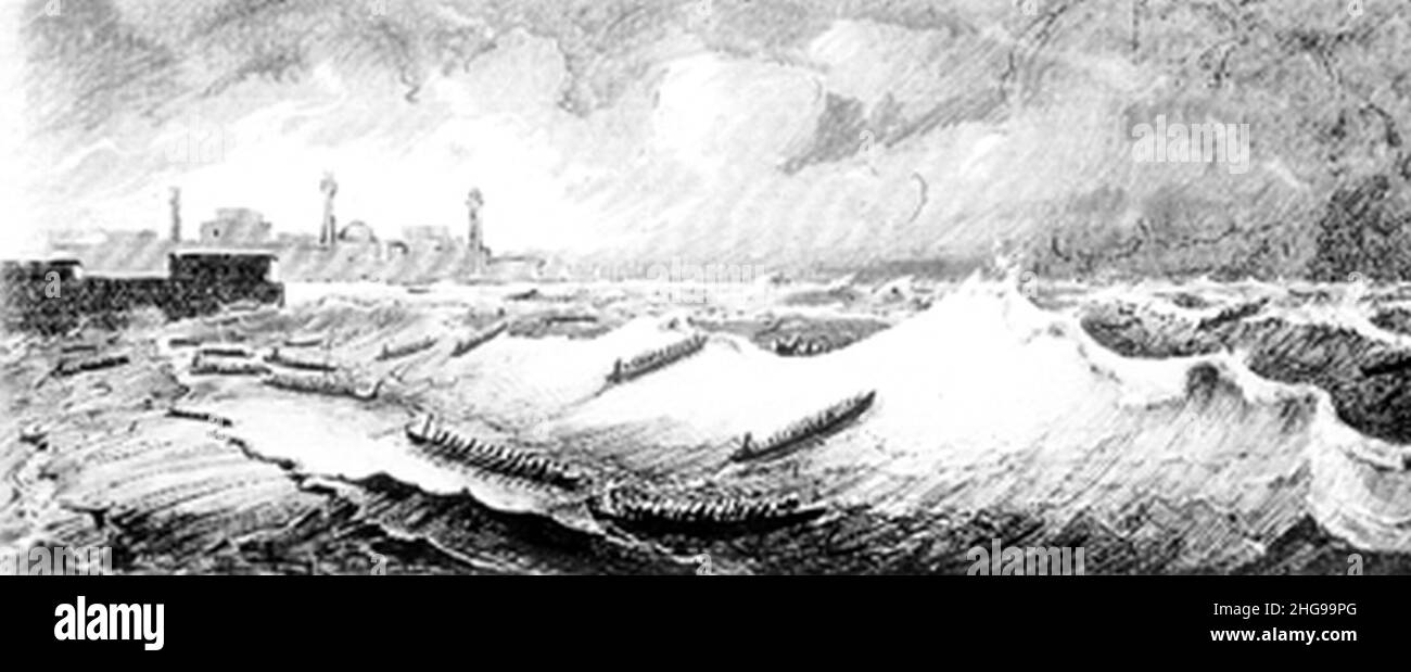 Slastion-Cossack boats reach Constantinople Stock Photo - Alamy