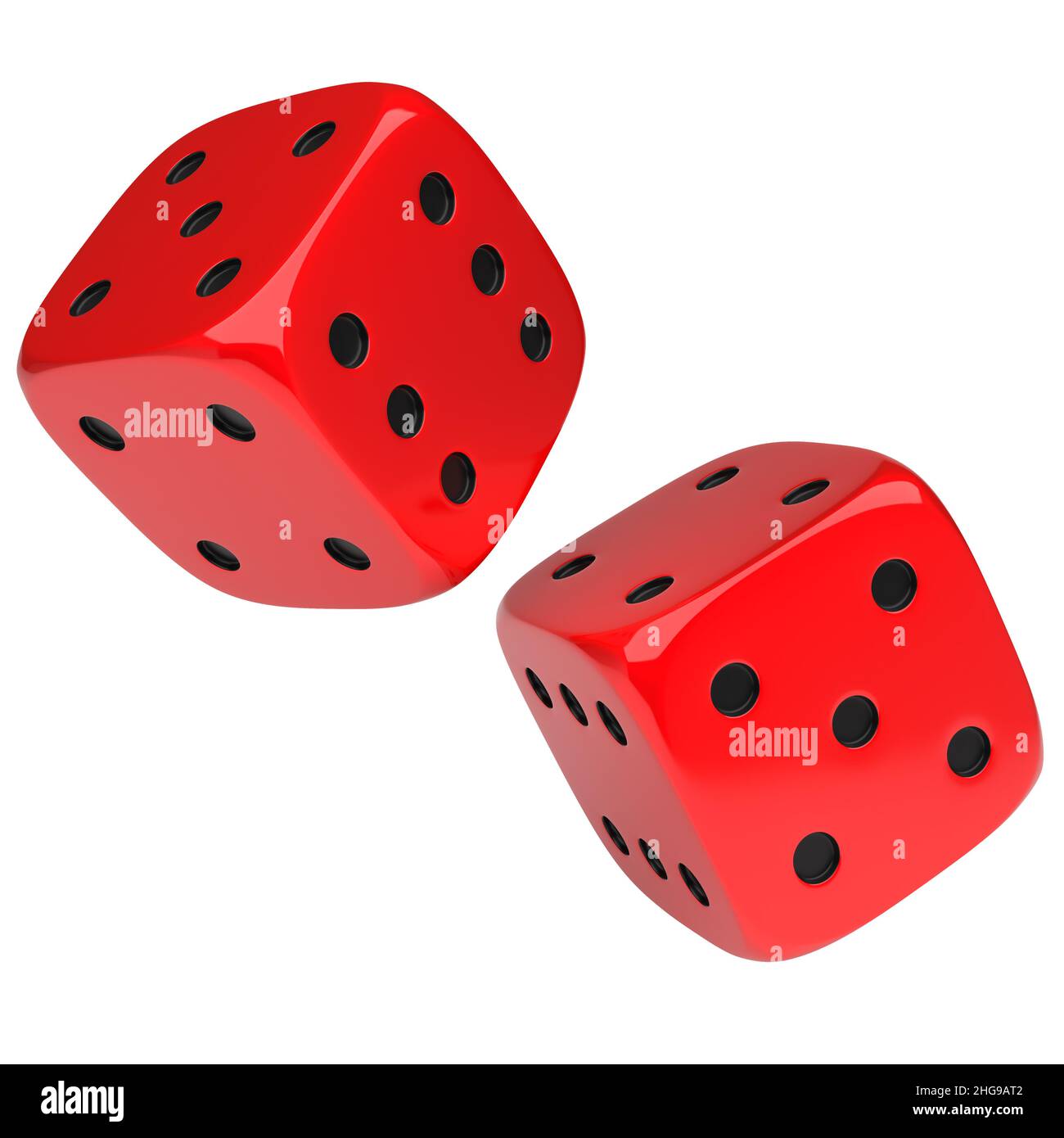 red dice isolated on a white background. 3d rendering Stock Photo - Alamy