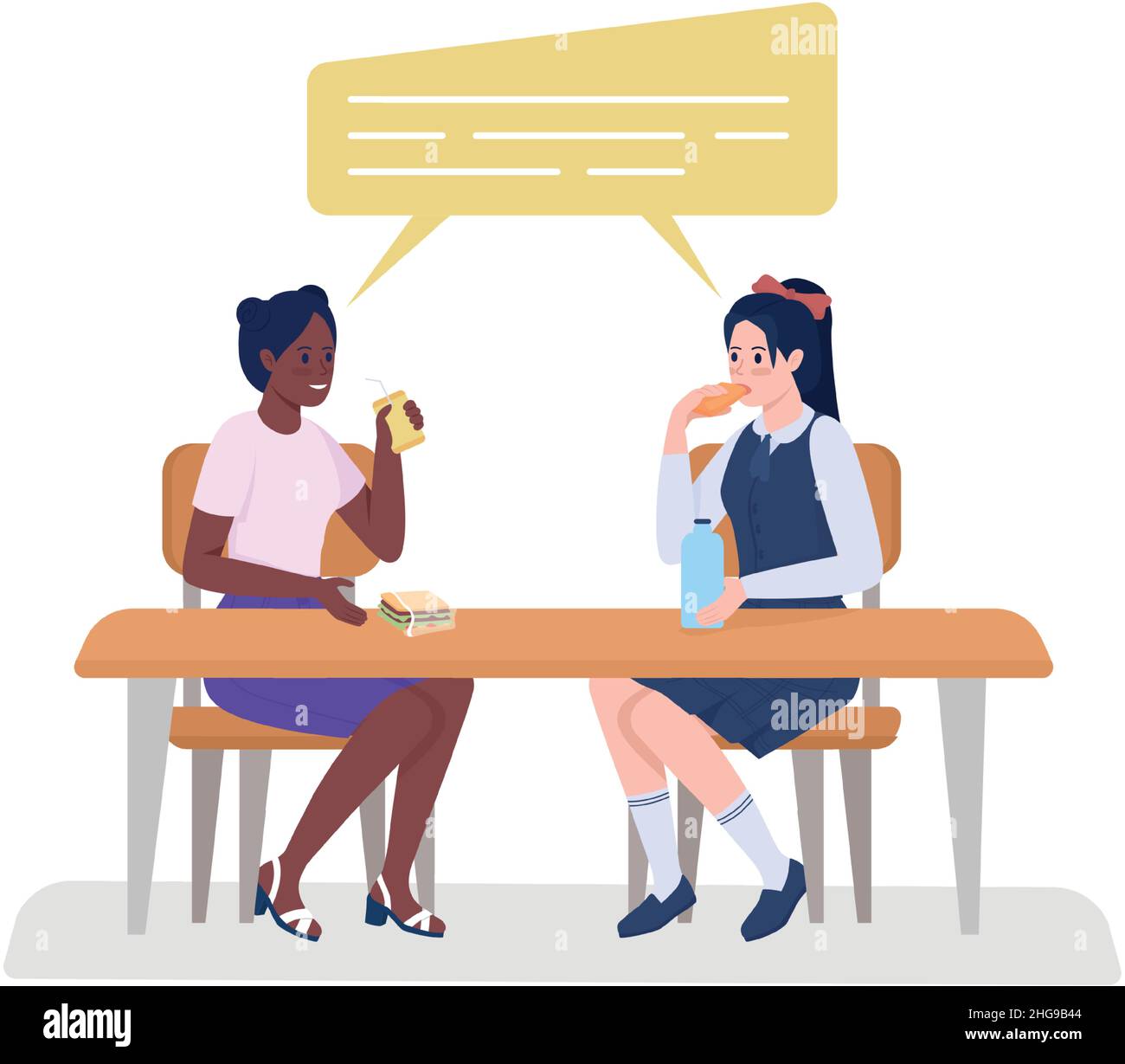 Teen girls students talking Stock Vector Images - Alamy