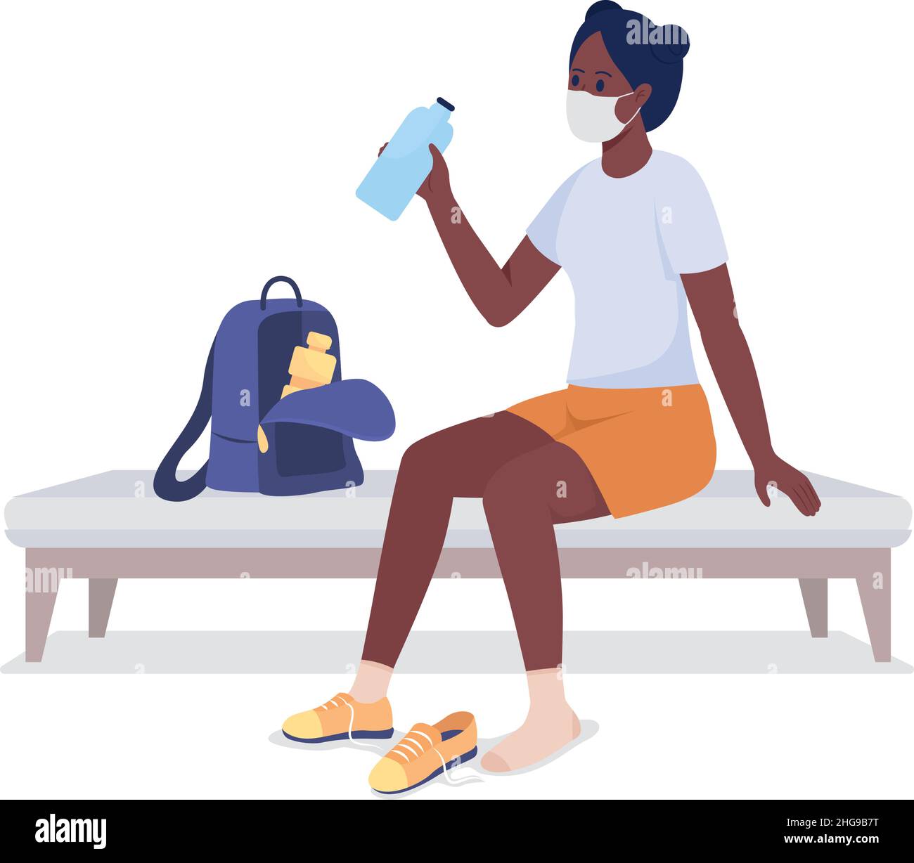 Student before gym semi flat color vector character Stock Vector Image ...