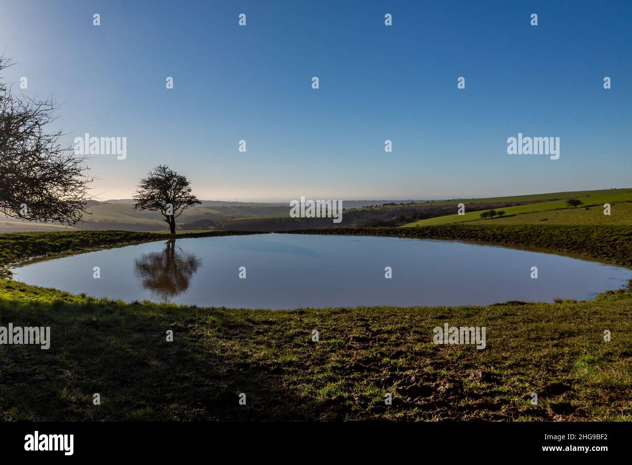 Ditchling Beacon Dew Pond High Resolution Stock Photography and Images ...