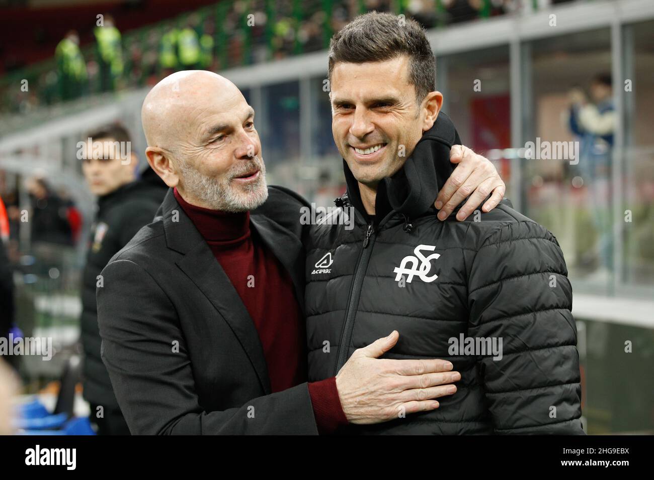 Italy Milan Jan 17 2022 Thiago Motta Spezia Manager And Stefano