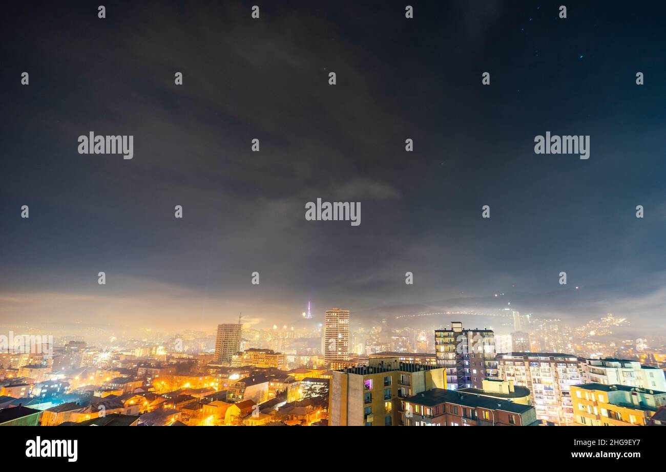 Cityscape at night, Tbilisi, Georgia Stock Photo - Alamy