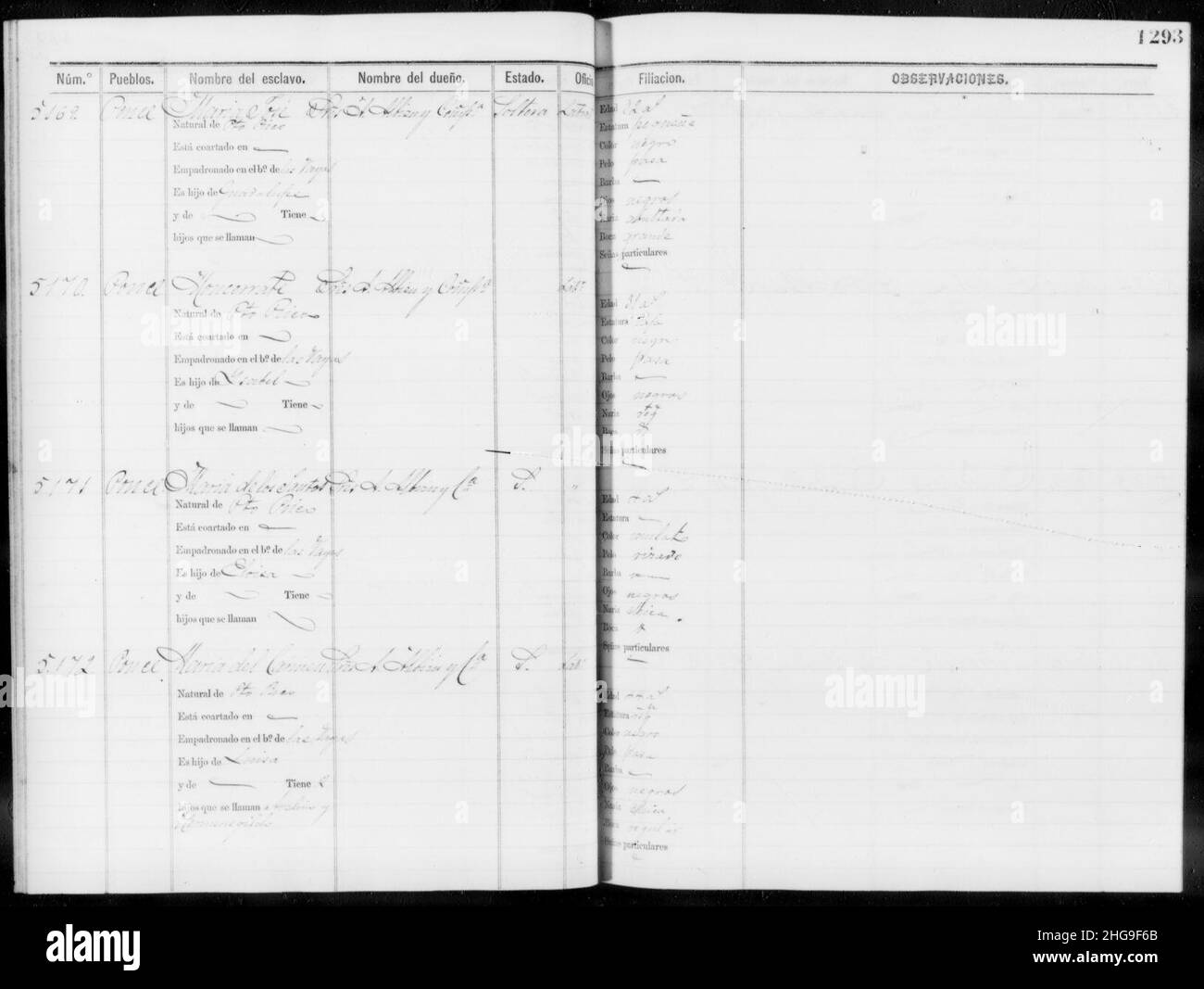 Slave Schedules for District 5, Ponce Stock Photo - Alamy