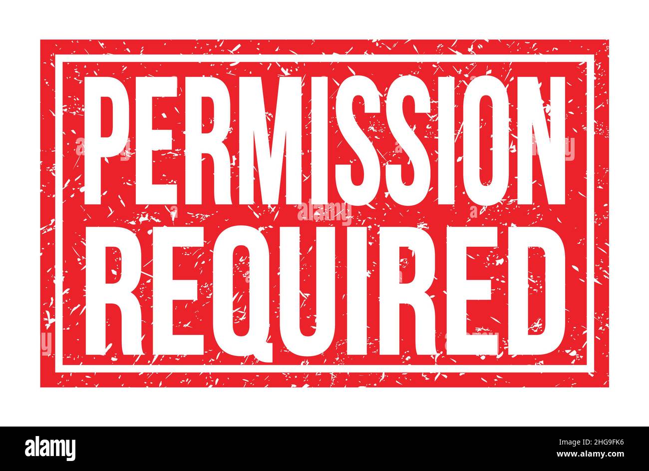 PERMISSION REQUIRED, words written on red rectangle stamp sign Stock ...