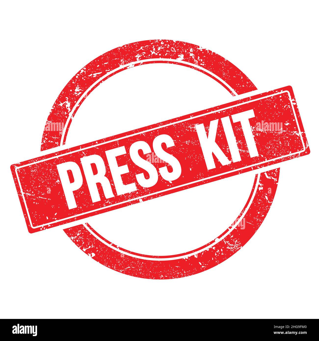 PRESS KIT text on red grungy round vintage stamp Stock Photo - Alamy