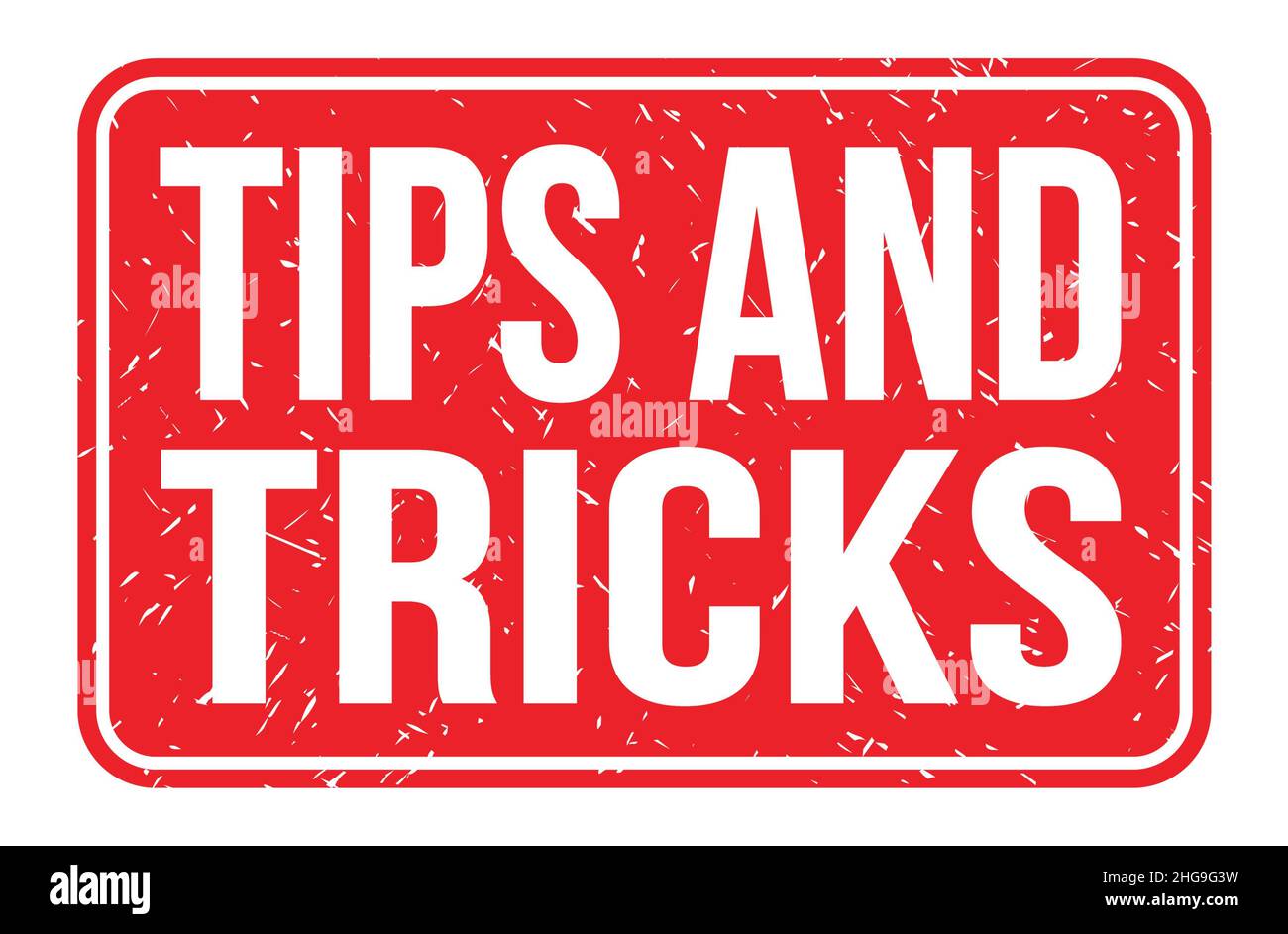 TIPS AND TRICKS, words written on red rectangle stamp sign Stock Photo ...