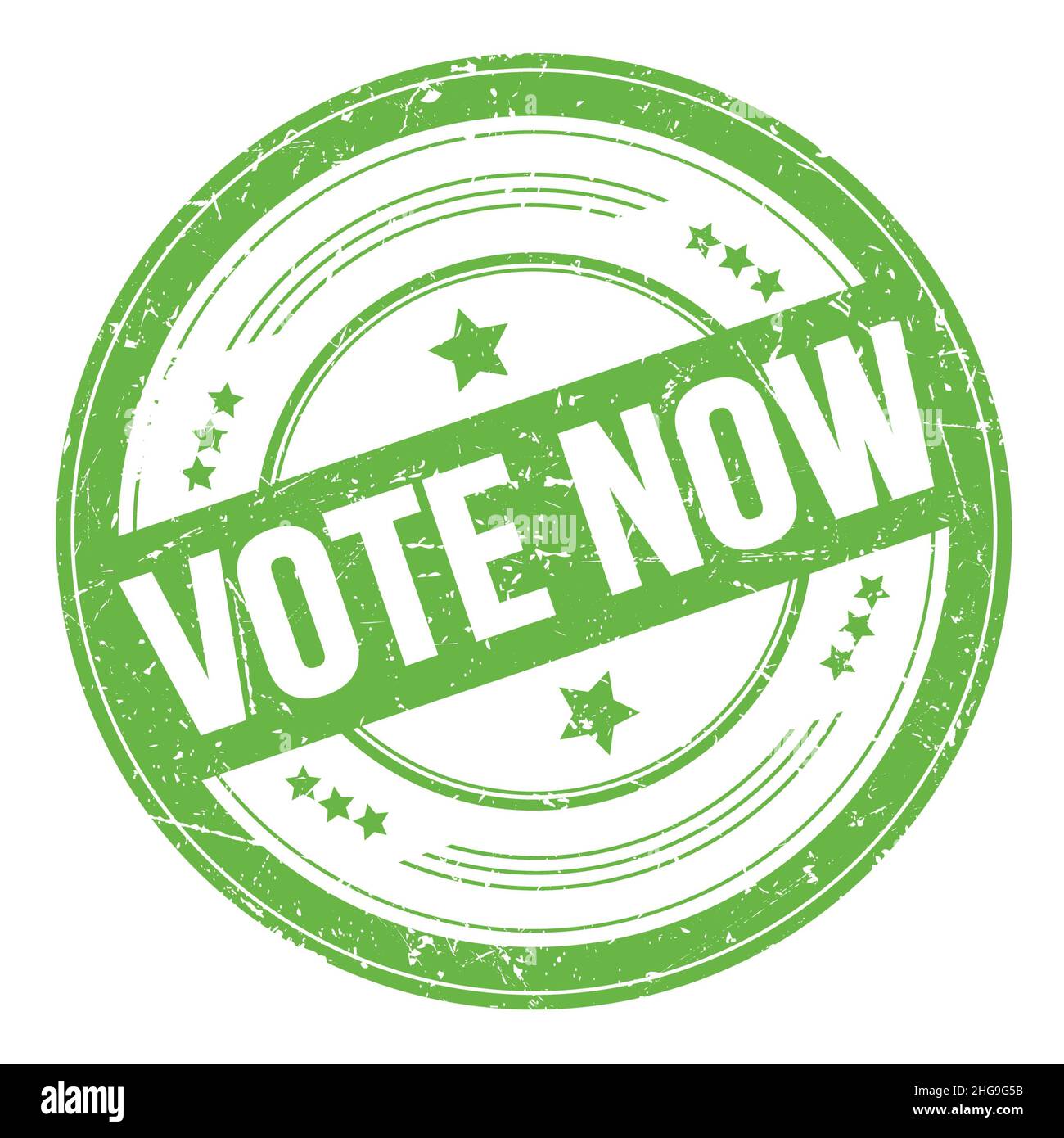 VOTE NOW text on green round grungy texture stamp Stock Photo - Alamy