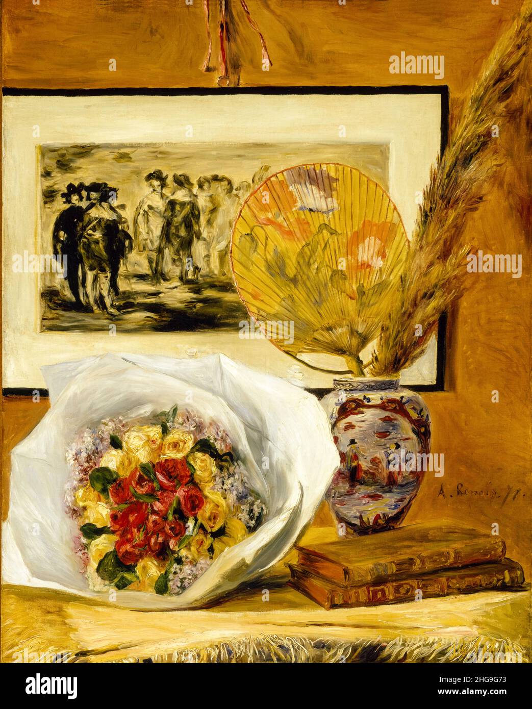 Still Life with Bouquet, painting by Pierre Auguste Renoir, 1871 Stock ...