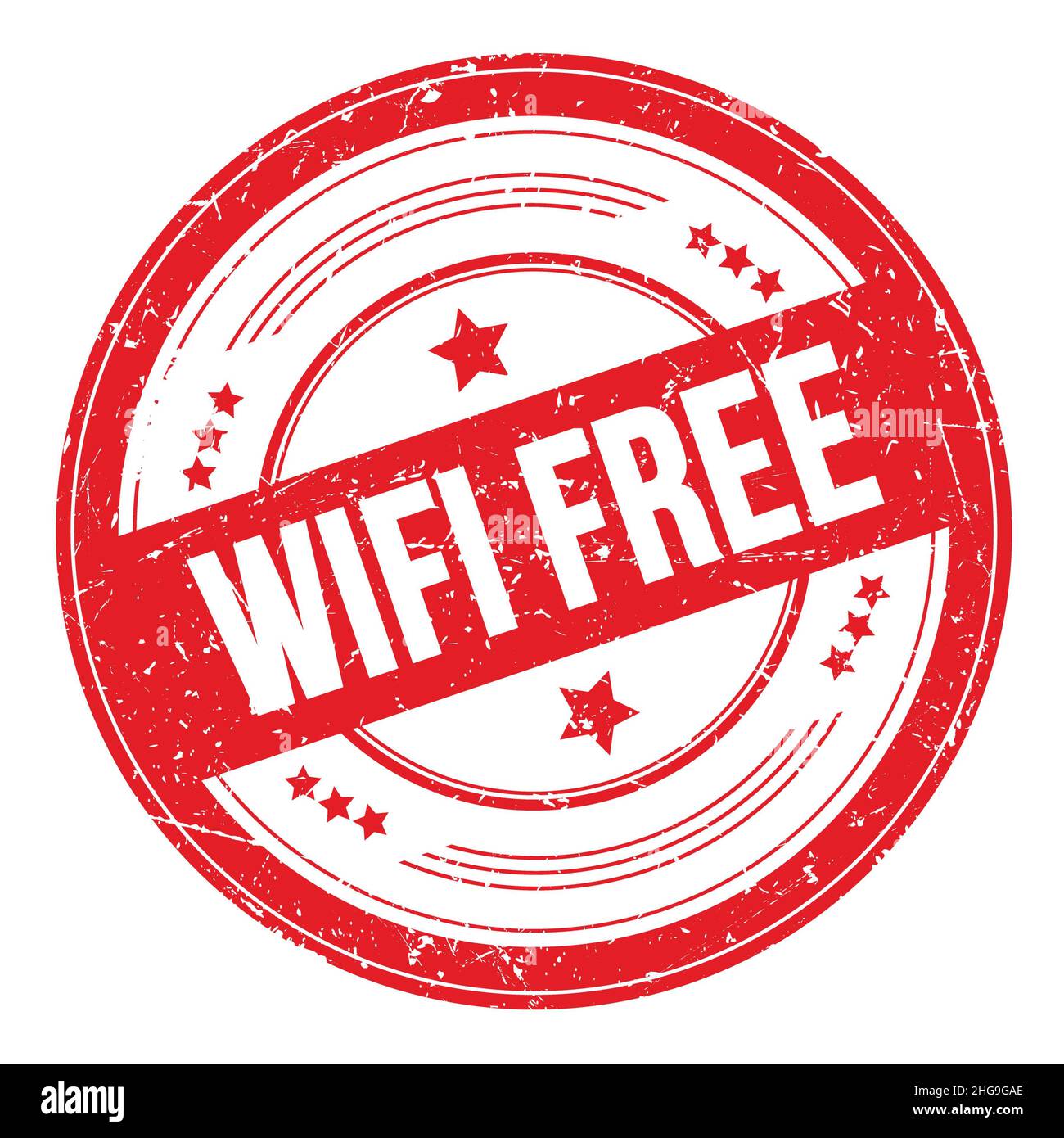 WIFI FREE text on red round grungy texture stamp Stock Photo - Alamy