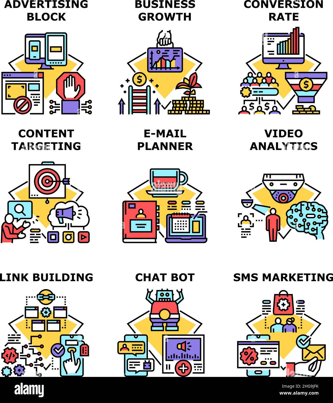 Marketing business concept icon vector illustration Stock Vector Image ...