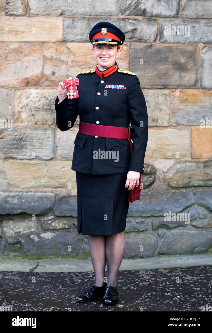 Brigadier Clare Phillips after receiving her CBE during an Investiture ...