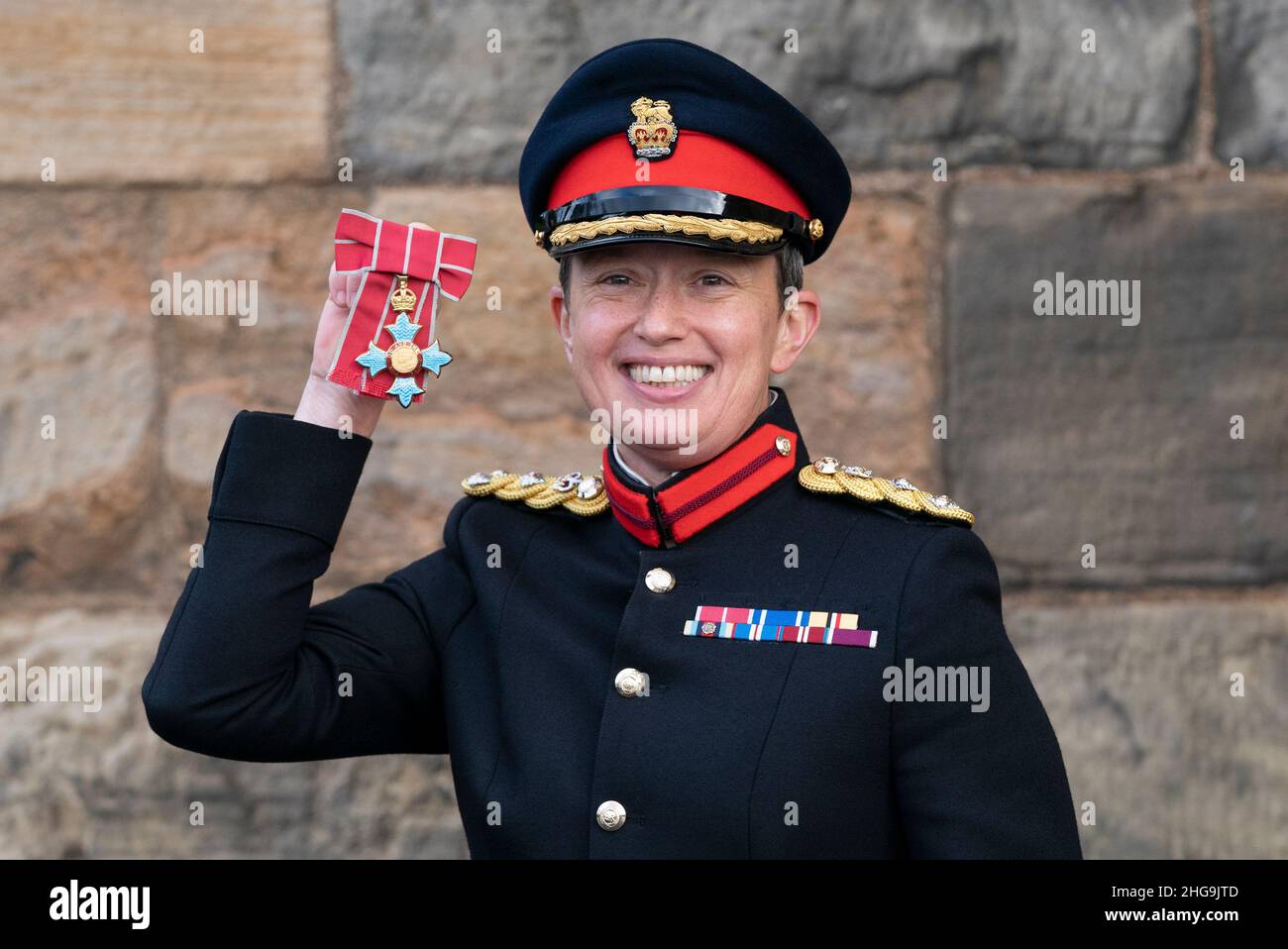 Brigadier Clare Phillips after receiving her CBE during an Investiture ...